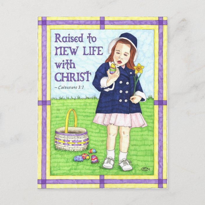 New Life in Christ Easter Inspirational Postcard | Zazzle