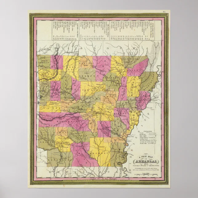 New Map Of Arkansas 2 Poster | Zazzle