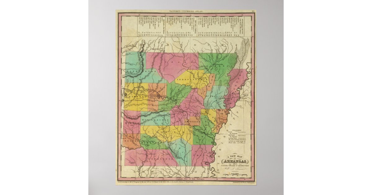 New Map Of Arkansas Poster | Zazzle