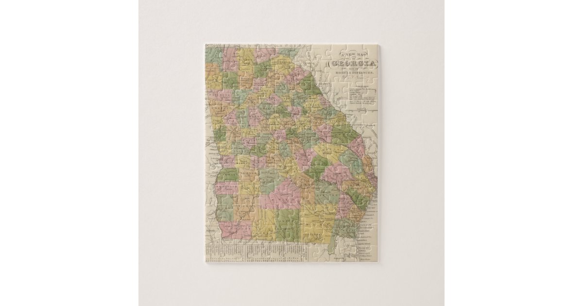 New Map Of Georgia Jigsaw Puzzle | Zazzle