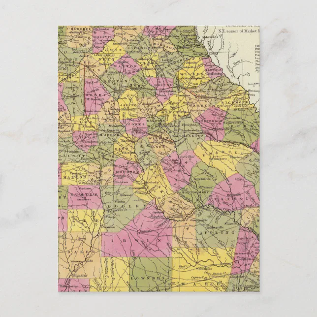 New Map Of Georgia Postcard | Zazzle