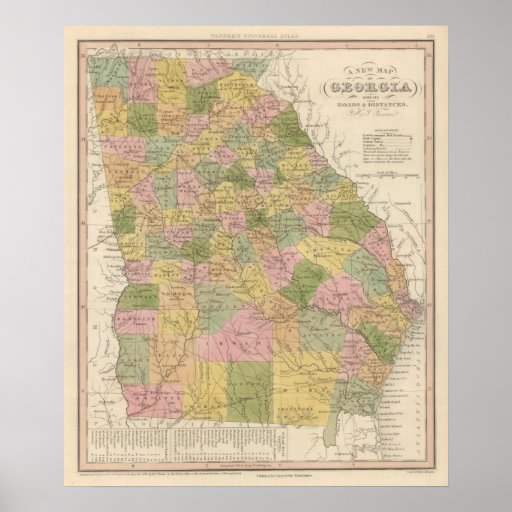 New Map Of Georgia Poster | Zazzle
