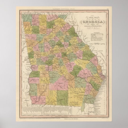 New Map Of Georgia Poster | Zazzle.com