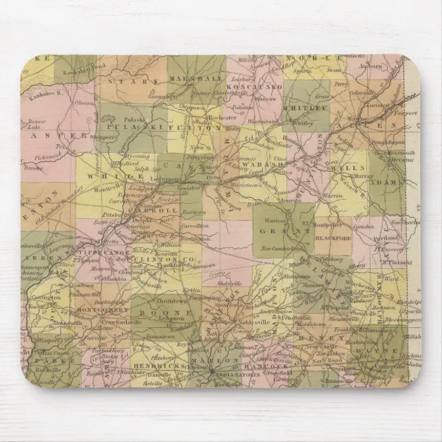 New Map Of Indiana Mouse Pad | Zazzle