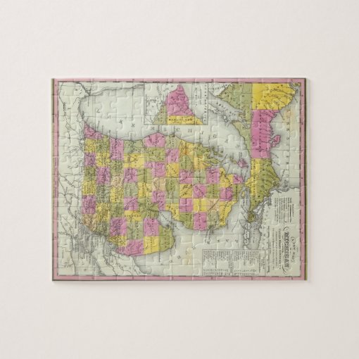 New Map Of Michigan 2 Jigsaw Puzzle | Zazzle