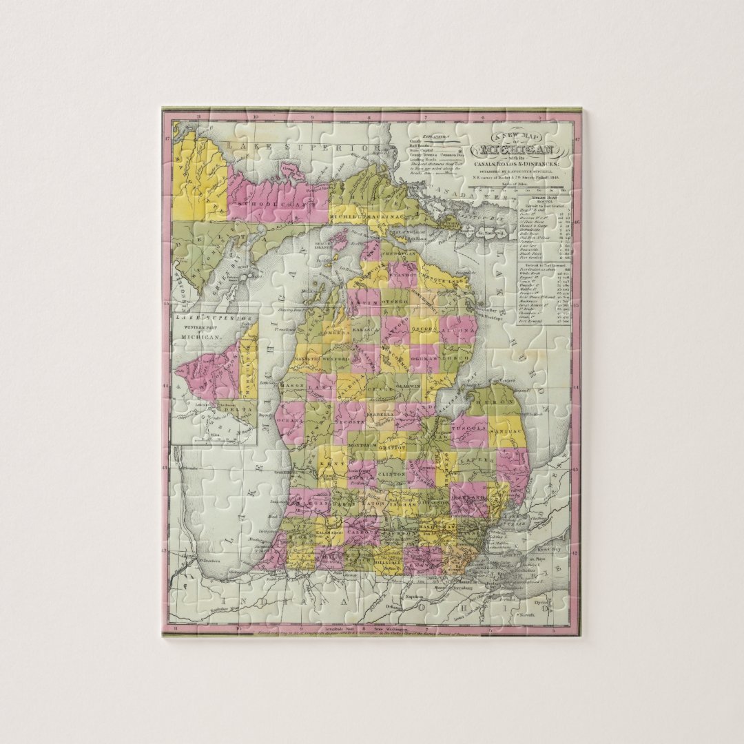 New Map Of Michigan 2 Jigsaw Puzzle | Zazzle