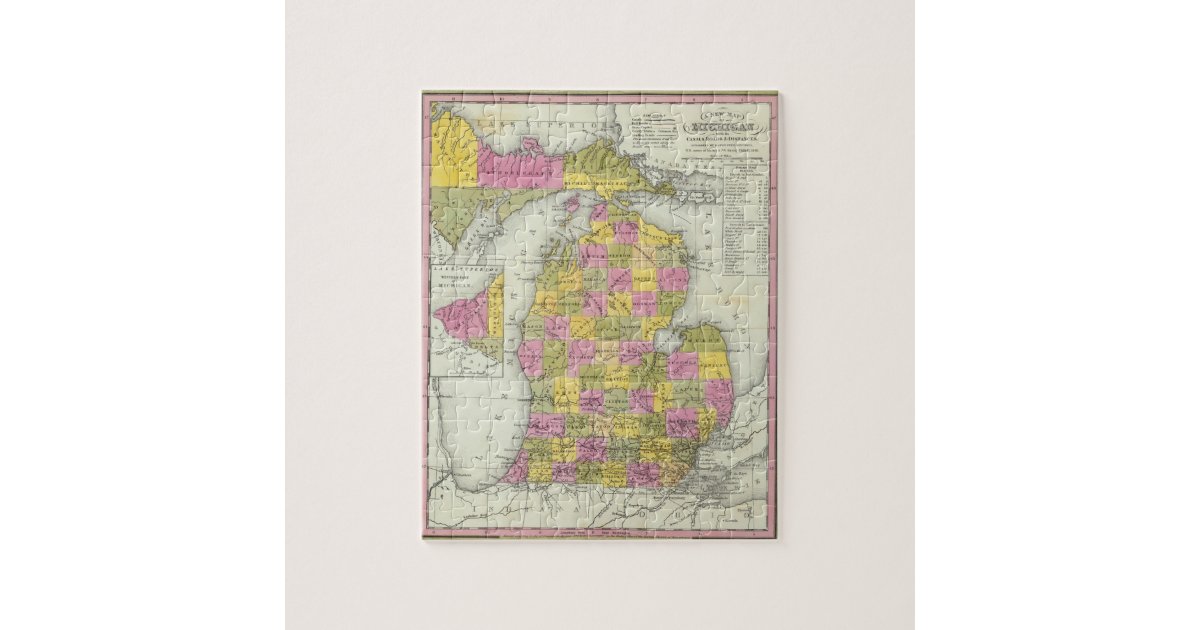 New Map Of Michigan 2 Jigsaw Puzzle | Zazzle