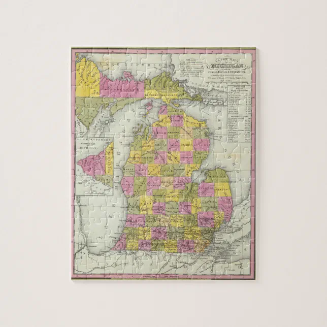 New Map Of Michigan 2 Jigsaw Puzzle | Zazzle