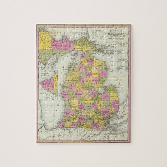 New Map Of Michigan 2 Jigsaw Puzzle | Zazzle.com