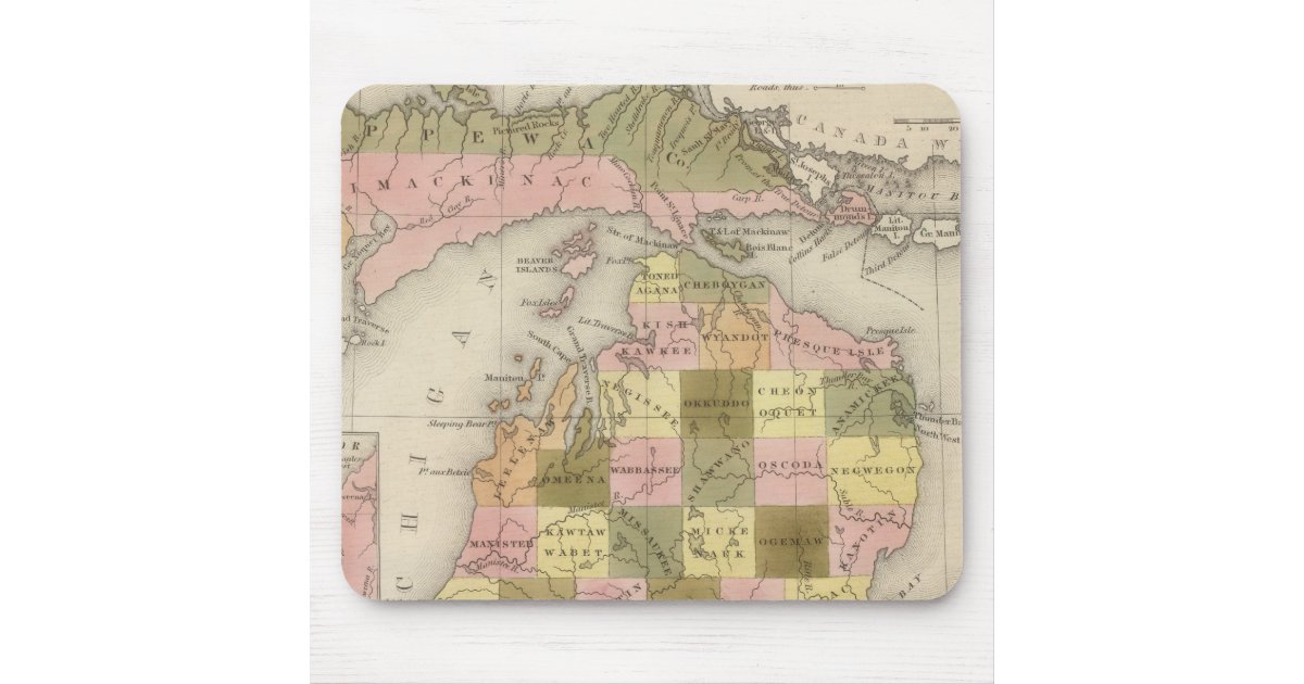 New Map Of Michigan Mouse Pad | Zazzle