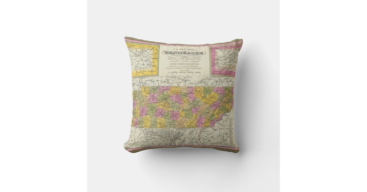 New Map Of Tennessee Throw Pillow | Zazzle