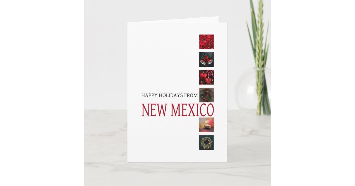 New Mexico Christmas Card with ornaments | Zazzle