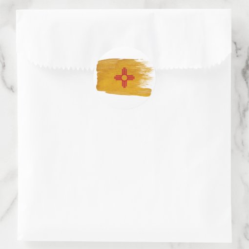 New Mexico Flag Classic Round Sticker | Zazzle