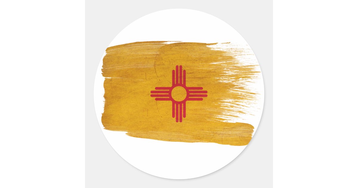 New Mexico Flag Classic Round Sticker | Zazzle