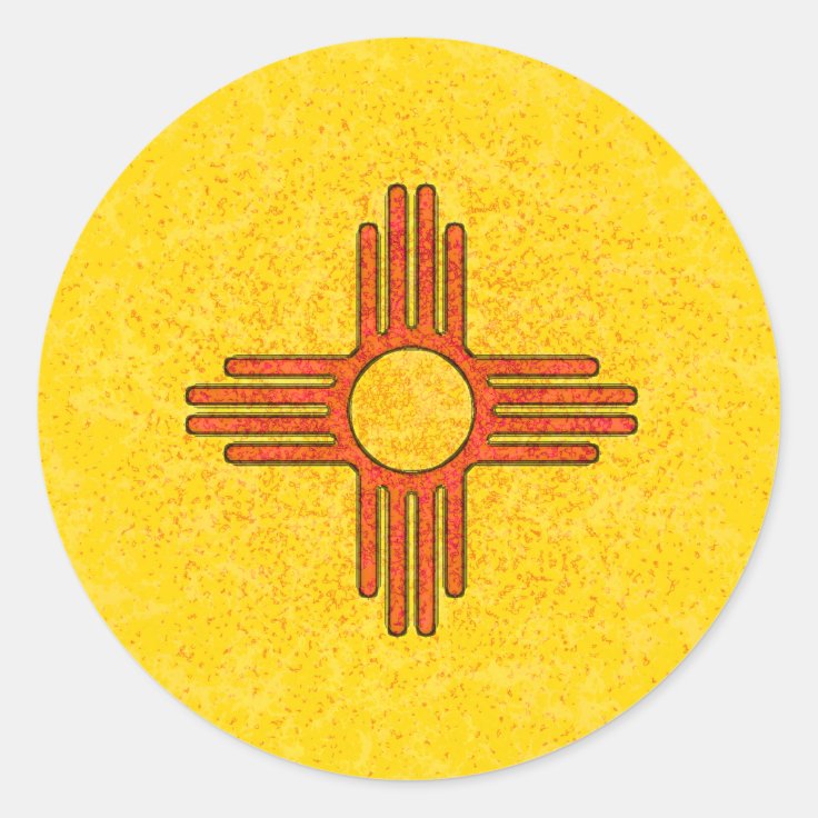 NEW MEXICO FLAG CLASSIC ROUND STICKER | Zazzle