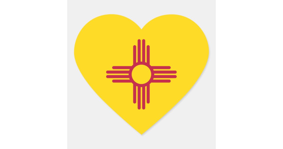 New Mexico Flag Heart Sticker | Zazzle