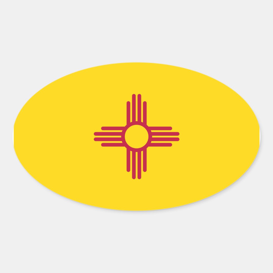 New Mexico Flag Oval Sticker | Zazzle
