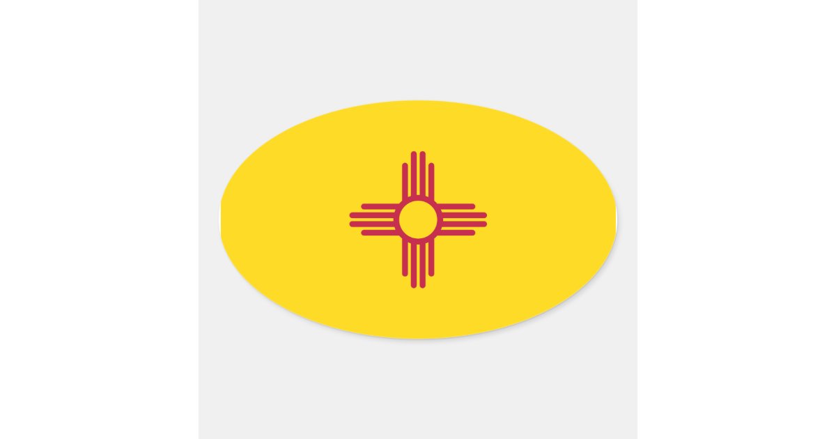 New Mexico Flag Oval Sticker | Zazzle