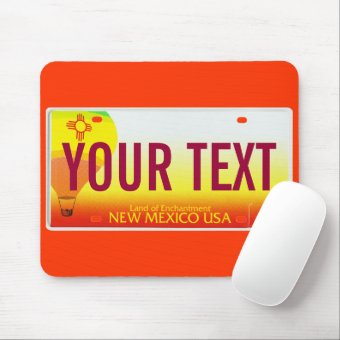 New Mexico hot air balloon license plate mouse pad | Zazzle