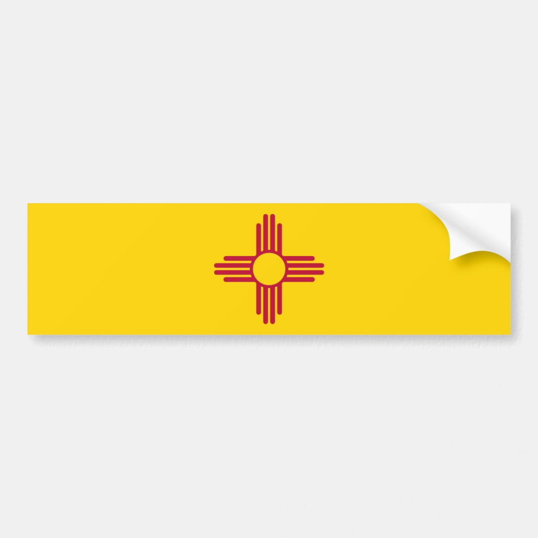 New Mexico/Mexican State Flag (Zia), United States Bumper Sticker | Zazzle