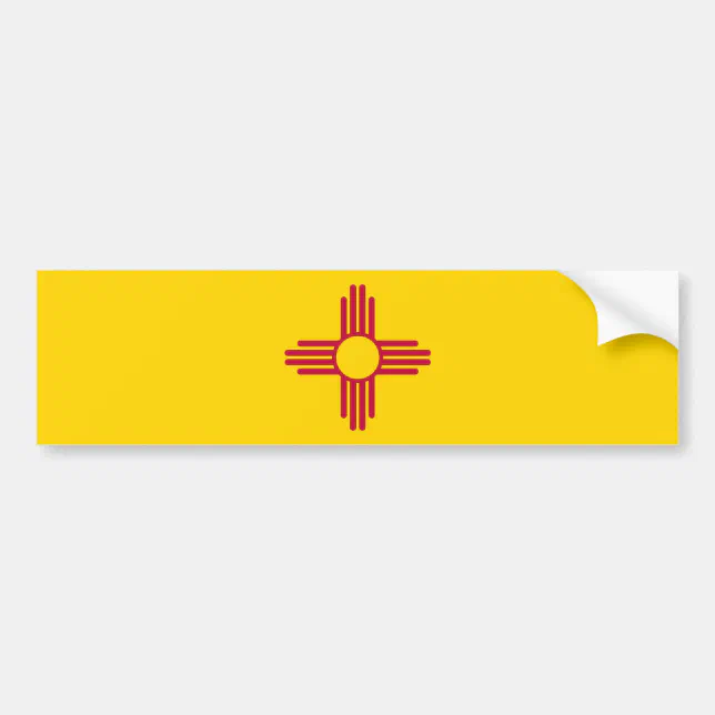 New Mexico/Mexican State Flag (Zia), United States Bumper Sticker | Zazzle