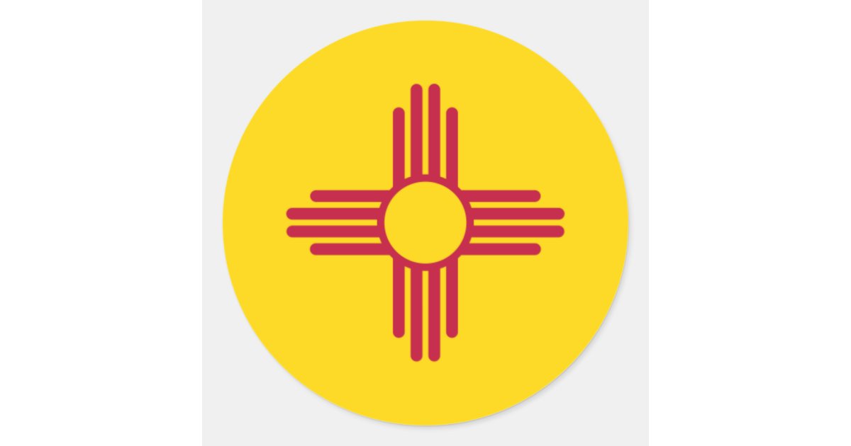 New Mexico/Mexican State Flag (Zia), United States Classic Round ...