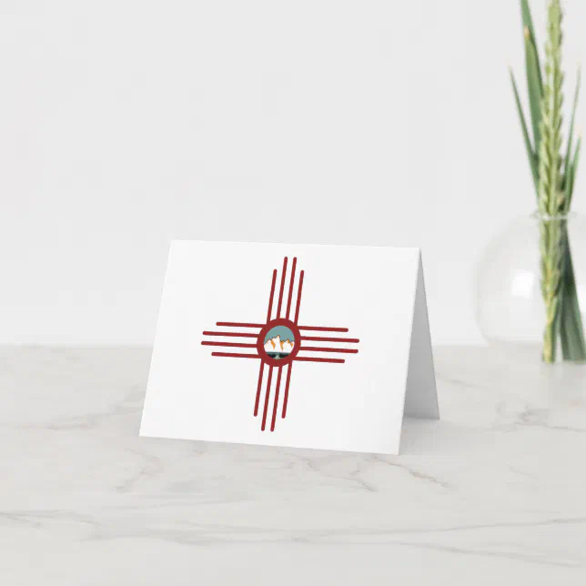New Mexico NM Zia Indian Symbol Waterfall Card | Zazzle