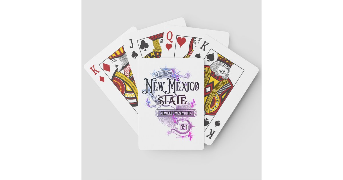 New Mexico Playing Cards Vintage Illustration | Zazzle