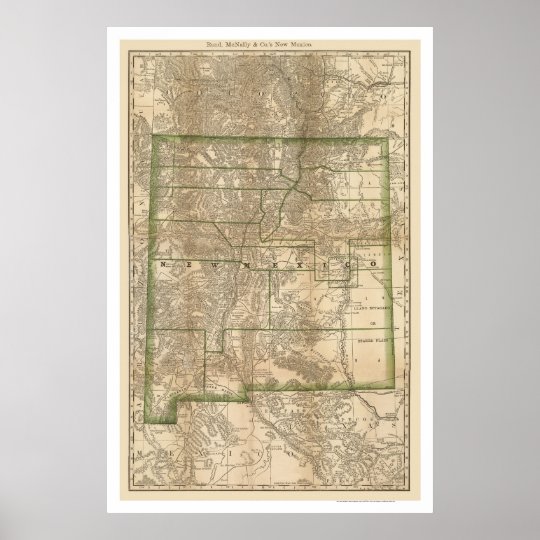 New Mexico Railroad Map 1879 Poster | Zazzle.com