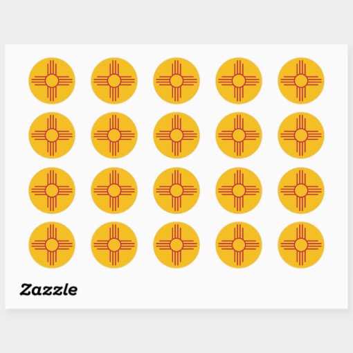 New Mexico State Flag Classic Round Sticker | Zazzle