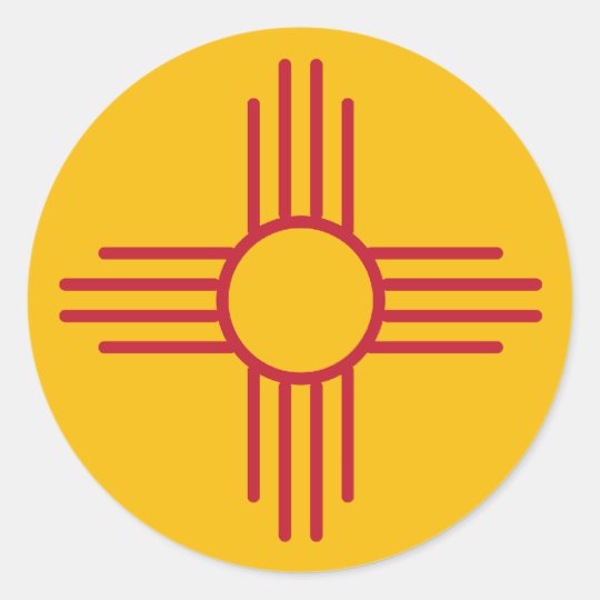 New Mexico State Flag Classic Round Sticker | Zazzle.com