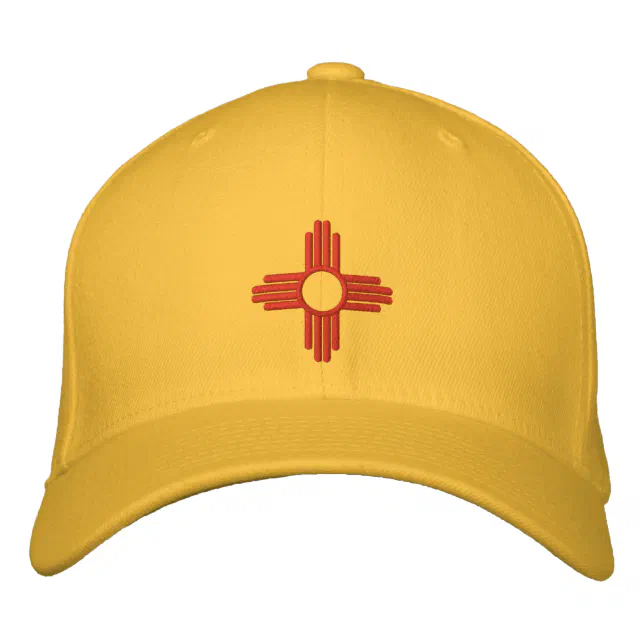 New Mexico State Flag Design Embroidered Baseball Hat | Zazzle