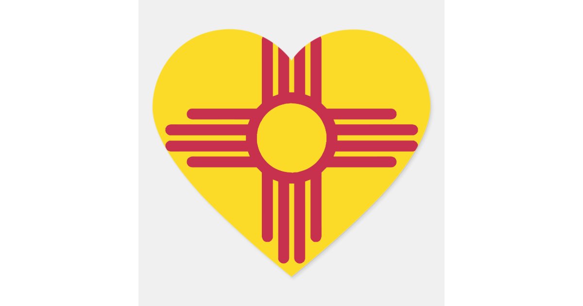 New Mexico State Flag Heart Sticker | Zazzle