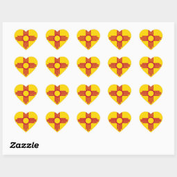 New Mexico State Flag Heart Sticker | Zazzle