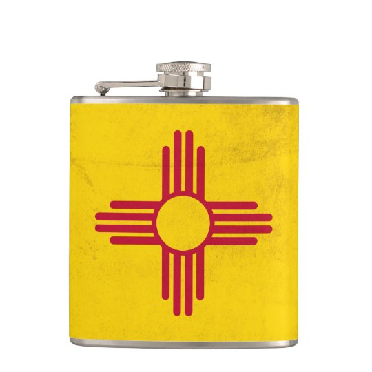 New Mexico State Flag- Zia Sun Hip Flask | Zazzle.com