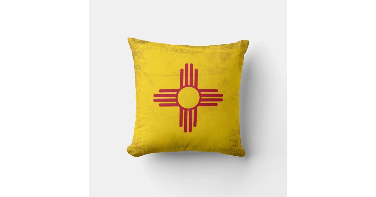 New Mexico State Flag- Zia Sun Throw Pillow | Zazzle