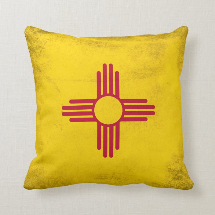 New Mexico State Flag- Zia Sun Throw Pillow | Zazzle.com