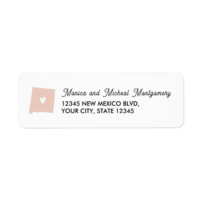 NEW MEXICO State Map with Heart - ANY COLOR Label | Zazzle