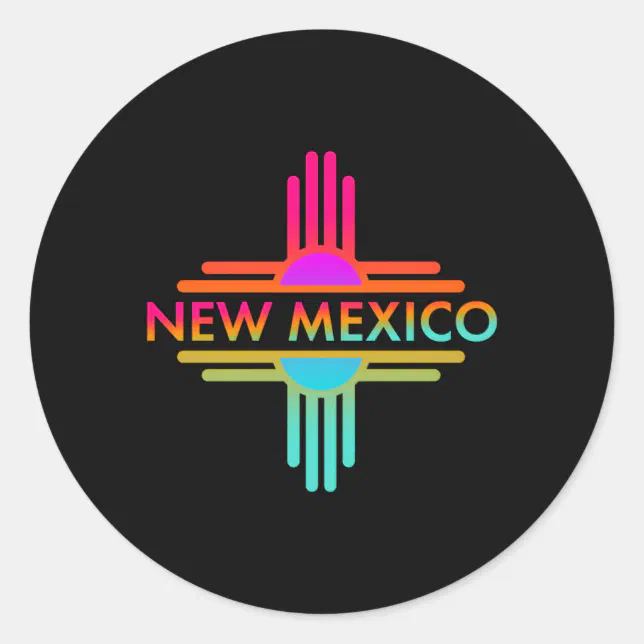 New Mexico State Zia Symbol Classic Round Sticker | Zazzle