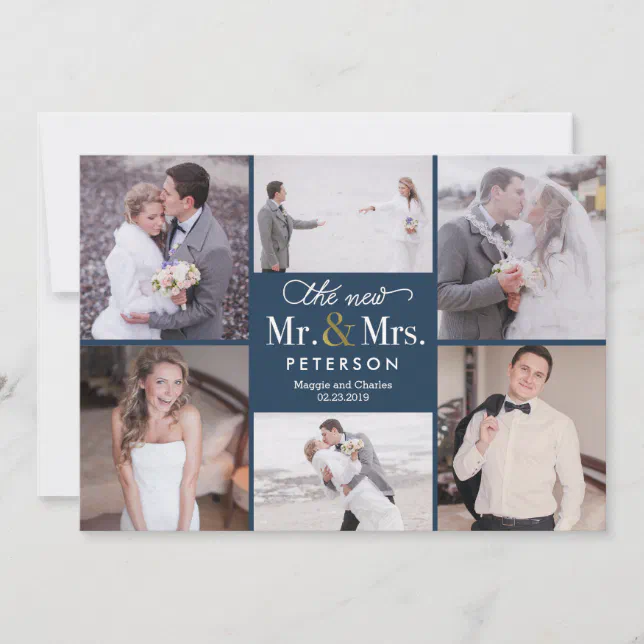 New Mr and Mrs EDITABLE COLOR Thank You Card | Zazzle