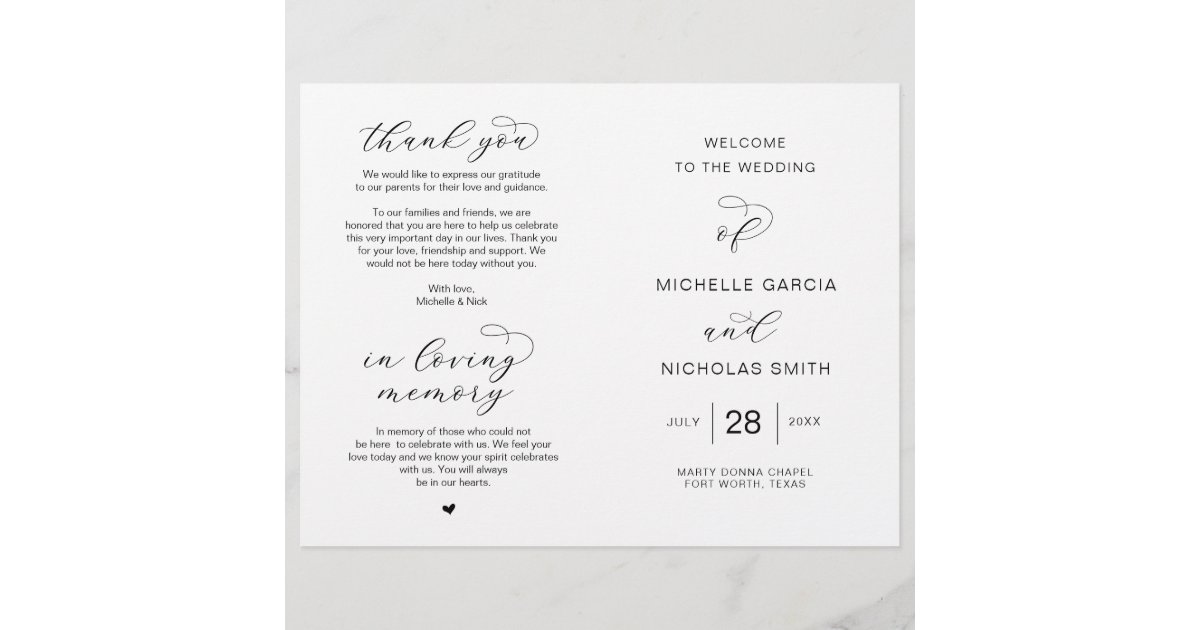 New Mr and Mrs, Foldable Wedding Programs | Zazzle