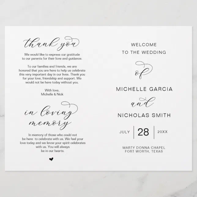 New Mr and Mrs, Foldable Wedding Programs | Zazzle