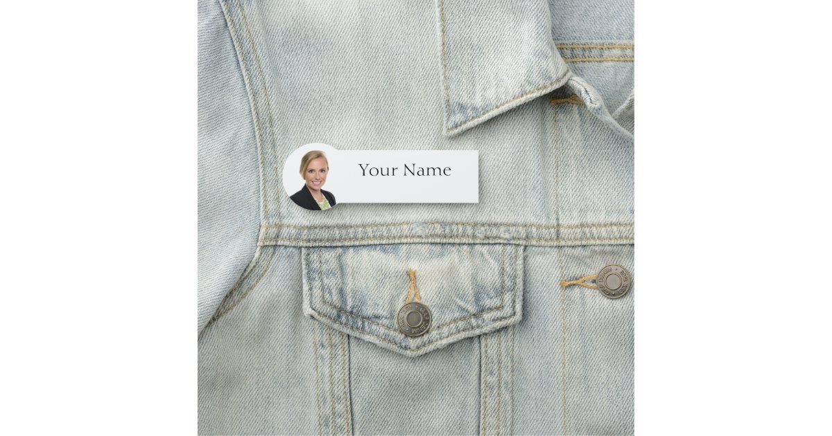 NEW! Name Tag - 3.75" X 1.25" Shaped Badge | Zazzle