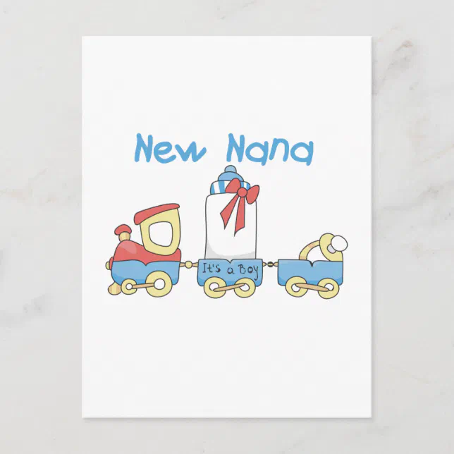 New Nana - Train Tshirts and Gift Postcard | Zazzle
