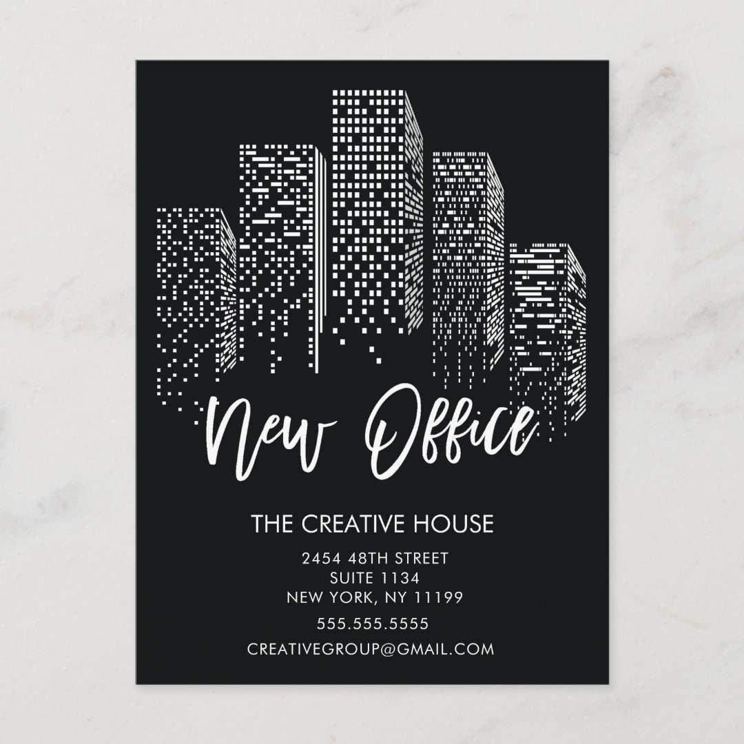 New Office Moving Announcement Post Card | Zazzle