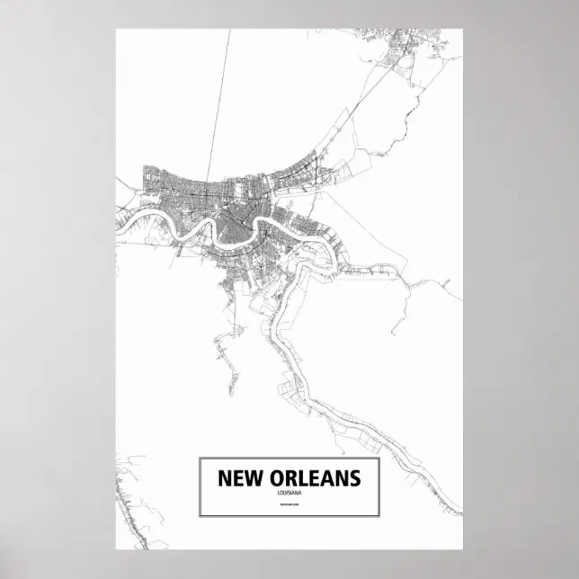 New Orleans, Louisiana (black on white) Poster | Zazzle