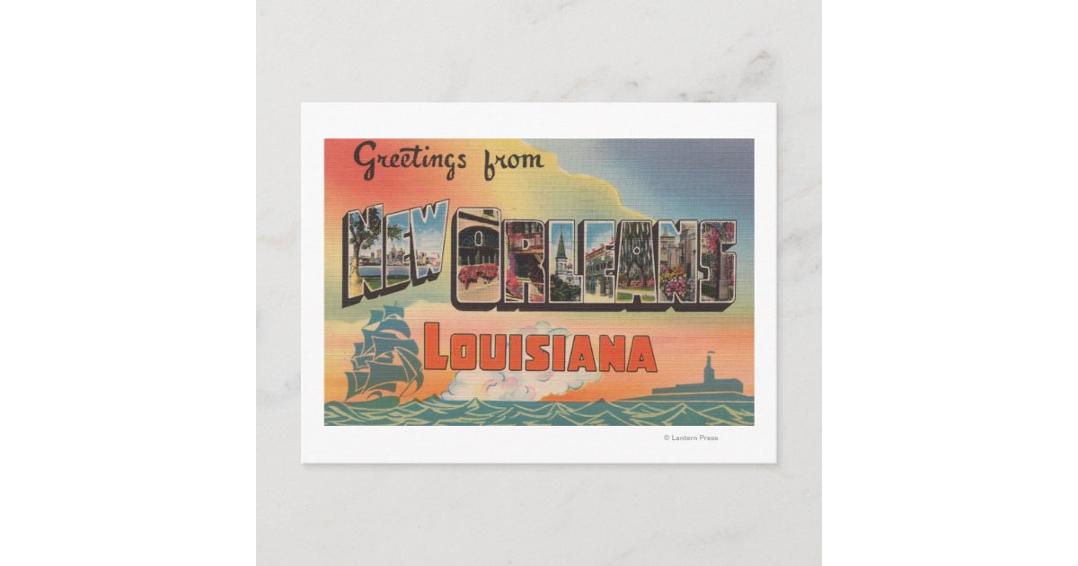 New Orleans, Louisiana - Large Letter Scenes Postcard | Zazzle