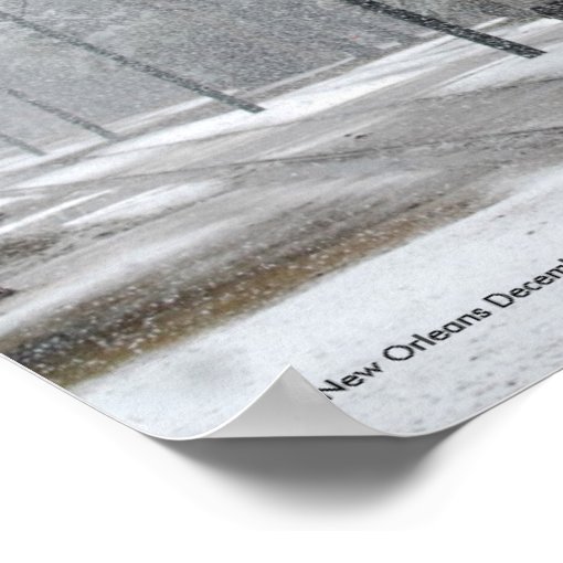New Orleans Streetcar Snow Poster | Zazzle