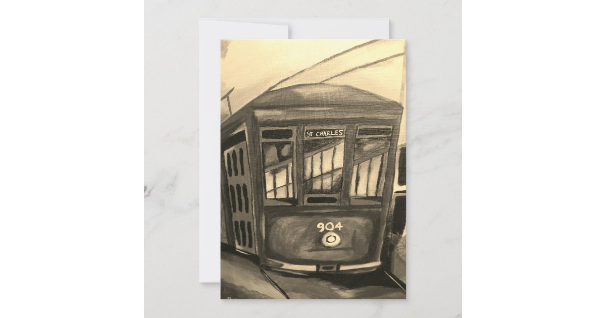 New Orleans Streetcar Themed Invitation | Zazzle