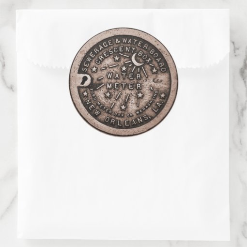 New Orleans Water Meter Cover Classic Round Sticker | Zazzle